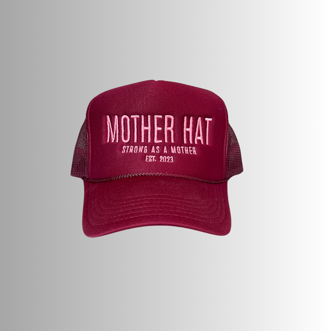 Mother Hat - Embroidered Trucker Hat - Maroon – mother hats