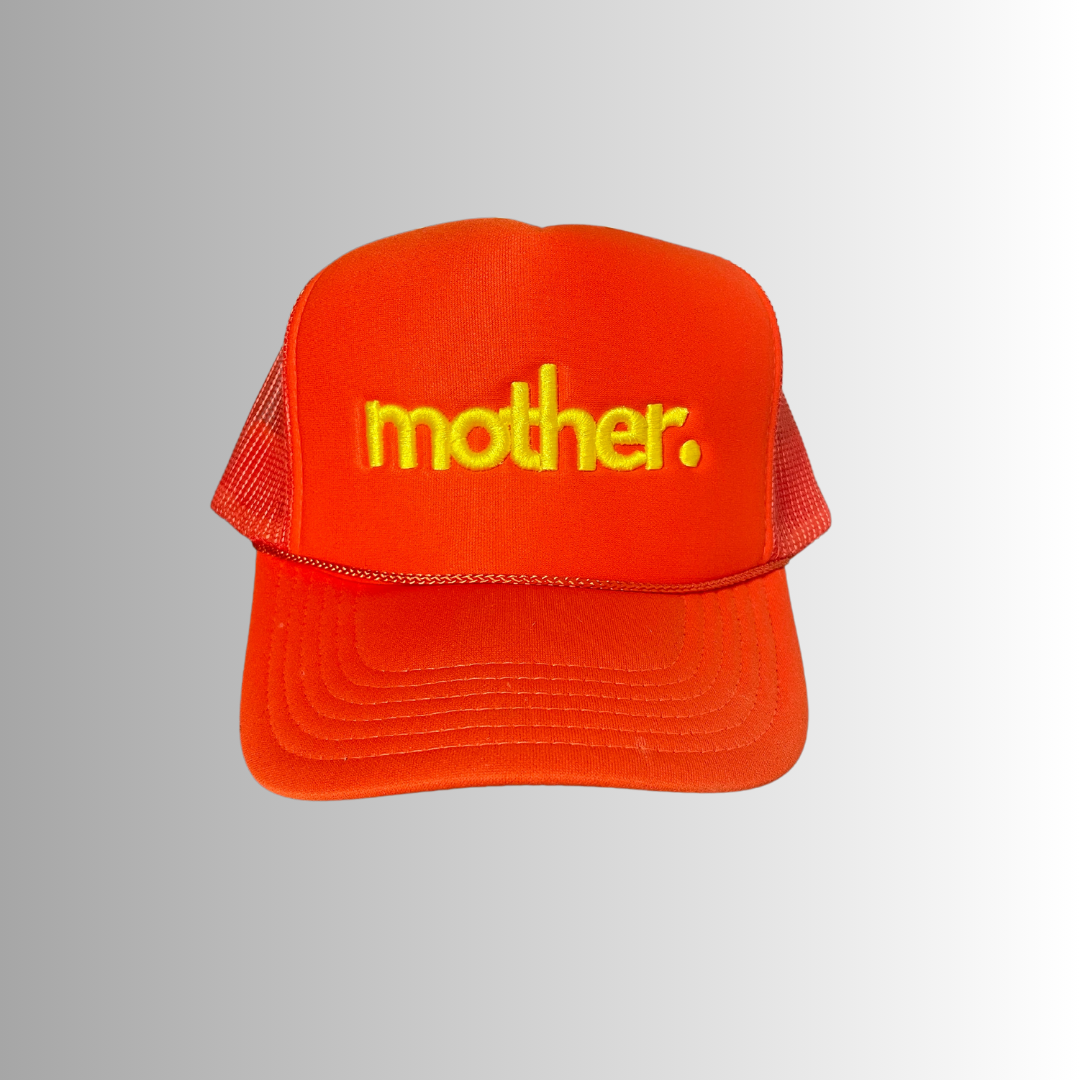 Mother Embroidered Trucker Hat - Orange – mother hats