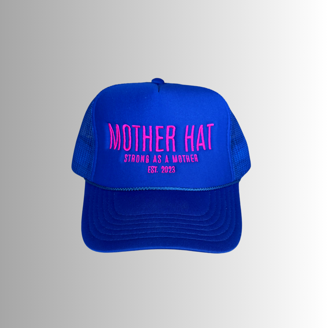 Mother Hat - Embroidered Trucker Hat - Royal Blue – mother hats