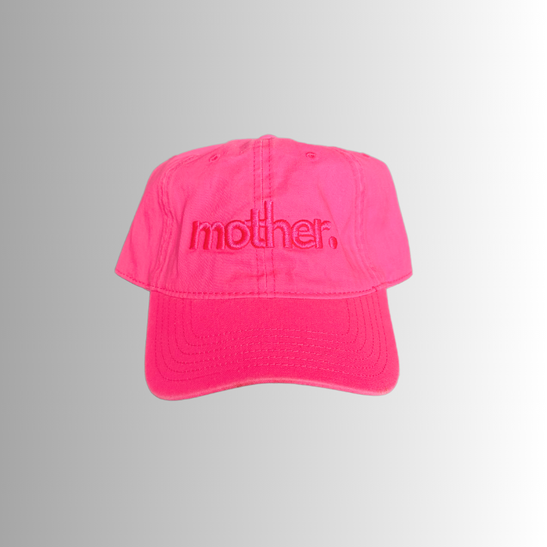 Mother Embroidered Dad Hat - Neon Pink – mother hats